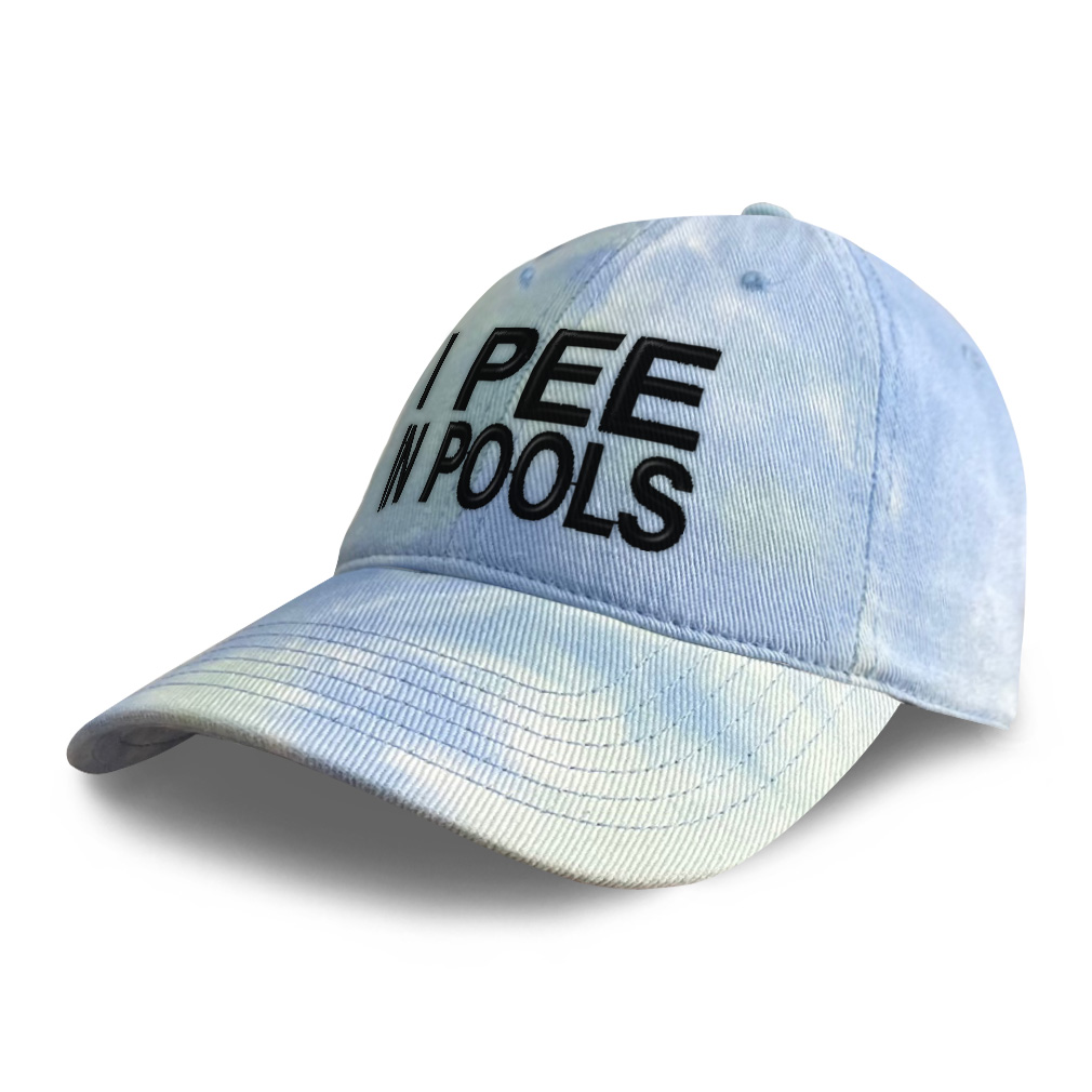 Tie Dye Baseball Cap I Pee in Pools A Cotton Unstructured Hats for Men ...