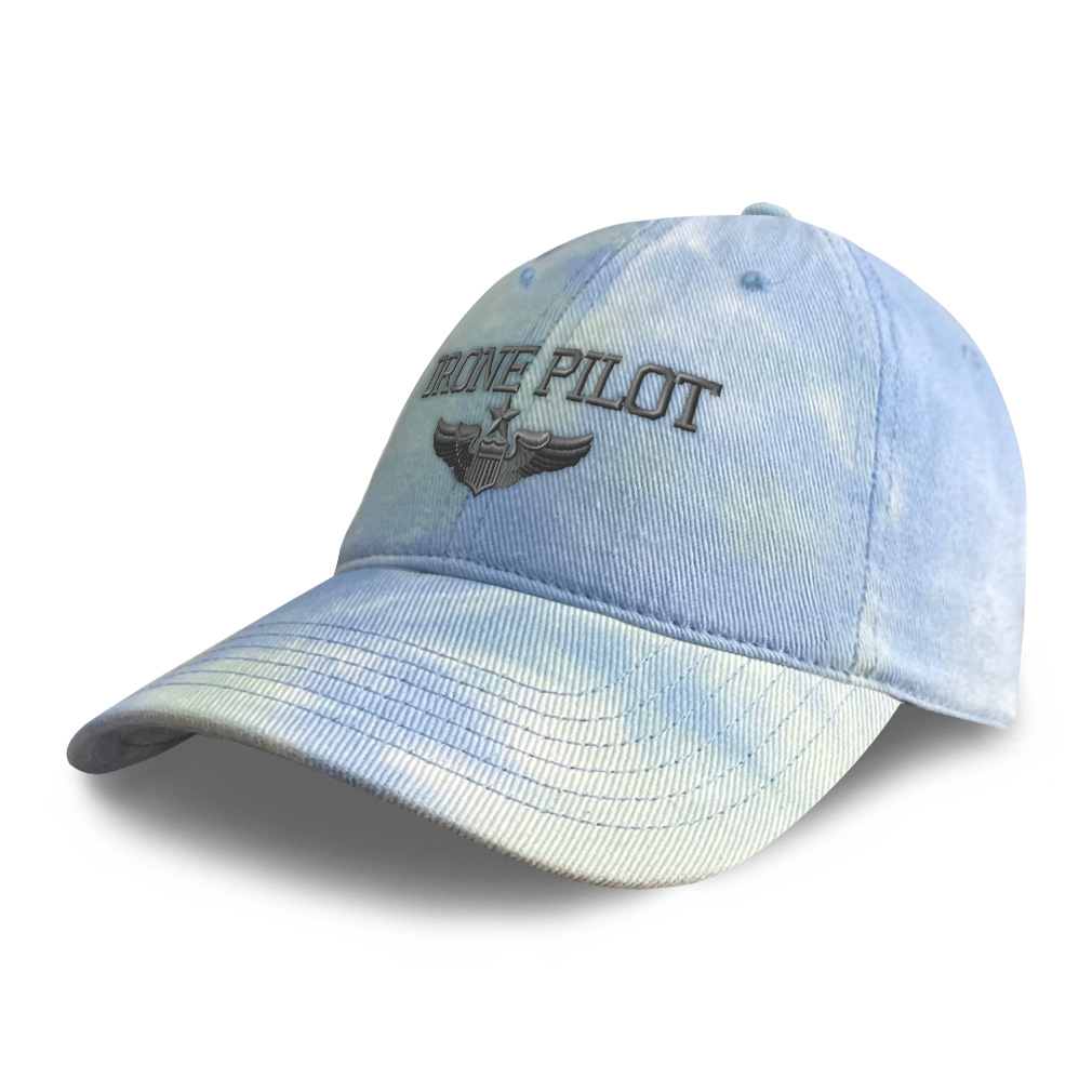 Tie Dye Baseball Cap Drone Pilot Gray Cotton Unstructured Hats for Men ...