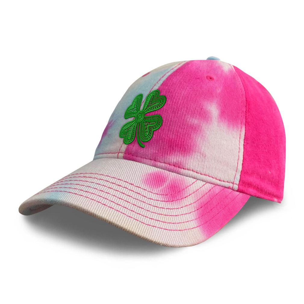 Tie Dye Baseball Cap 4 Leaf Clover Cotton Unstructured Hats for Men ...