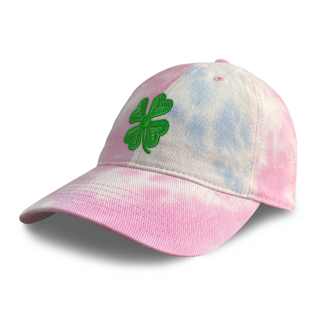 Tie Dye Baseball Cap 4 Leaf Clover Cotton Unstructured Hats for Men ...