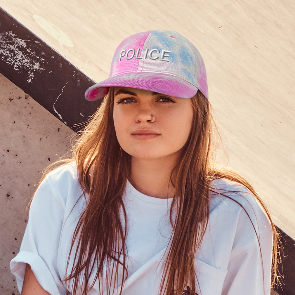 Tie Dye Baseball Cap Police Block Style Cotton Unstructured Hats for ...